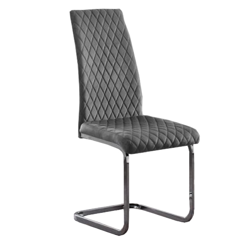 Calabria Velvet Cantilever Dining Chair - Grey - Focus Furnishing
