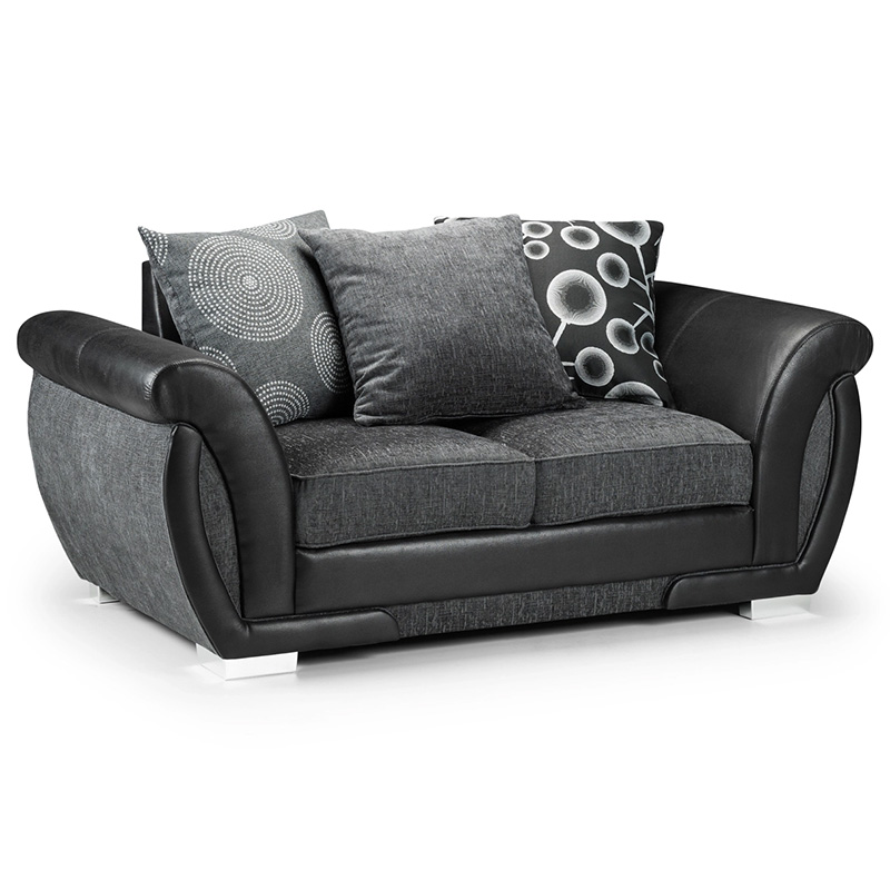 Shannon 2 Seater Sofa Black Grey Focus Furnishing Shannon 2 Seater Sofa Black Grey Focus Furnishing