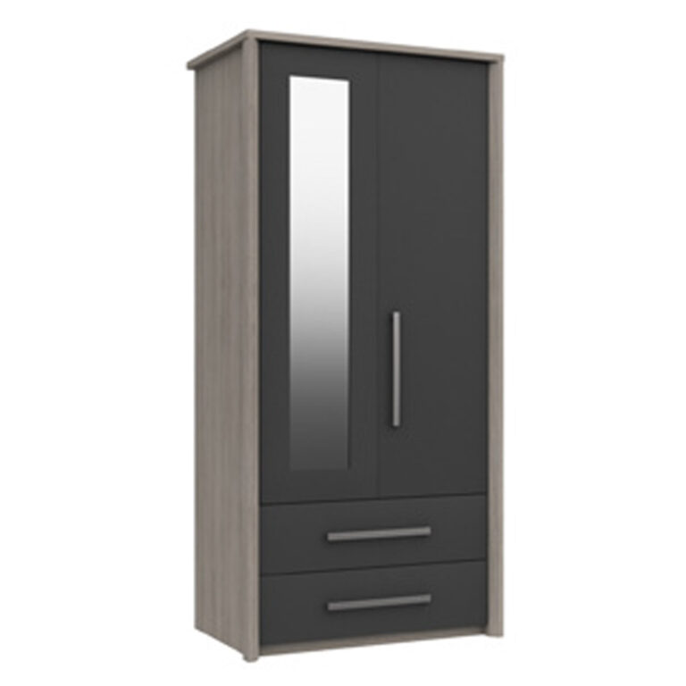 Arundel 2 Door Combi Wardrobe with Mirror - Focus Furnishing